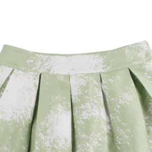 Dressever Women's Vintage A-line Printed Pleated Flared Midi Skirts Christmas Trees X Large