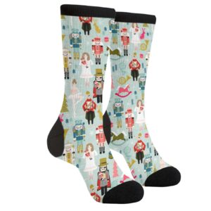 hyeecr nutcracker christmas ballet casual socks funny novelty crew tube socks dress socks for men women