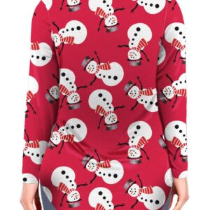 Womens Plus Size Christmas Snowman Shirts Holiday Tee Tops Blouses 20W 08H