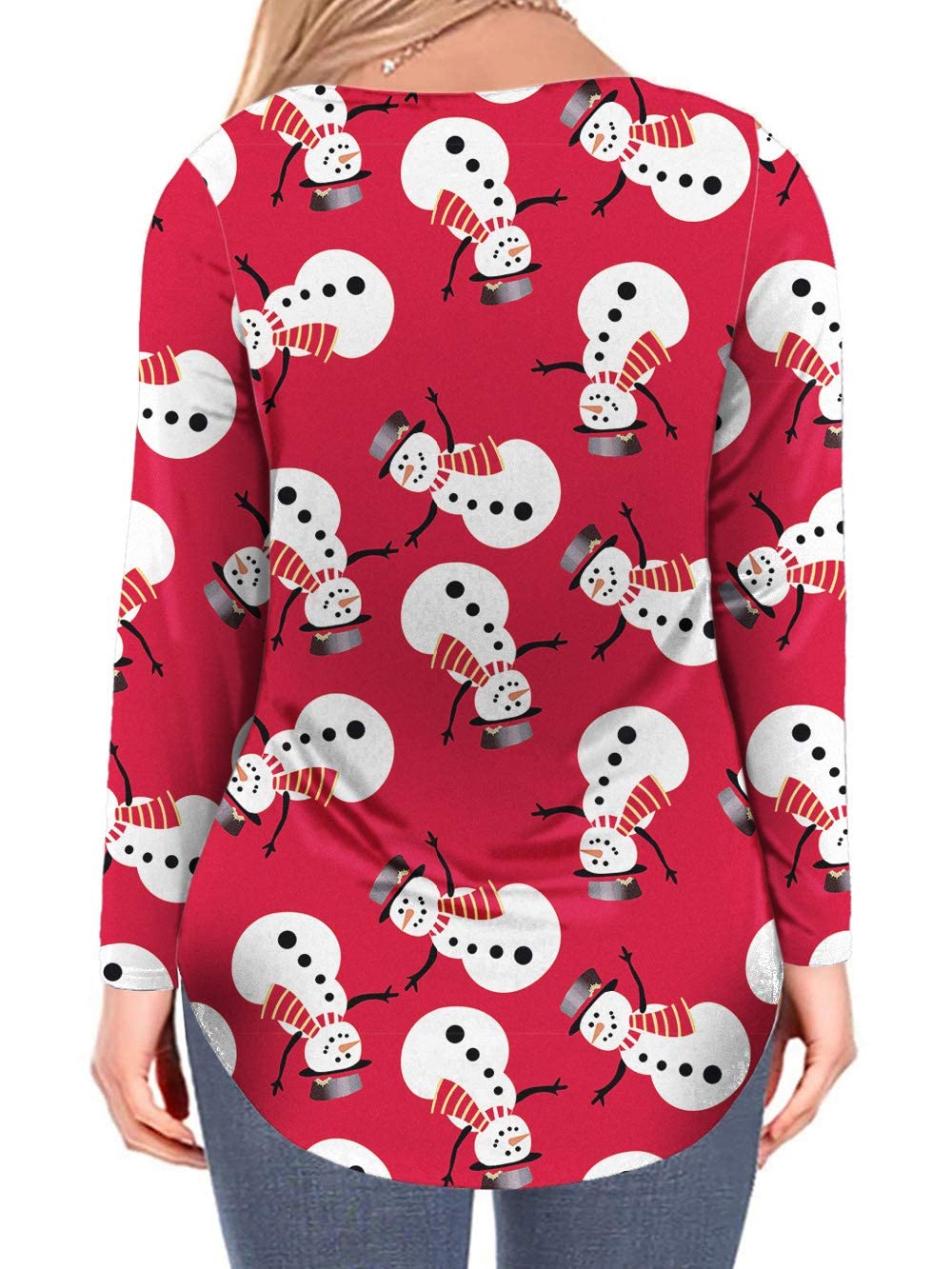 Womens Plus Size Christmas Snowman Shirts Holiday Tee Tops Blouses 20W 08H