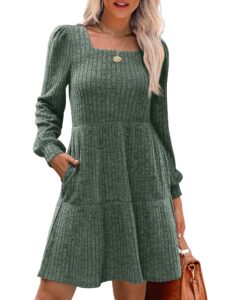 sampeel fall dresses for women long sleeve christmas tunic dress for leggings 2024 trendy green l