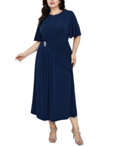 hanna nikole wedding guest dress with sleeves fall maxi dress summer navy blue dress 18w