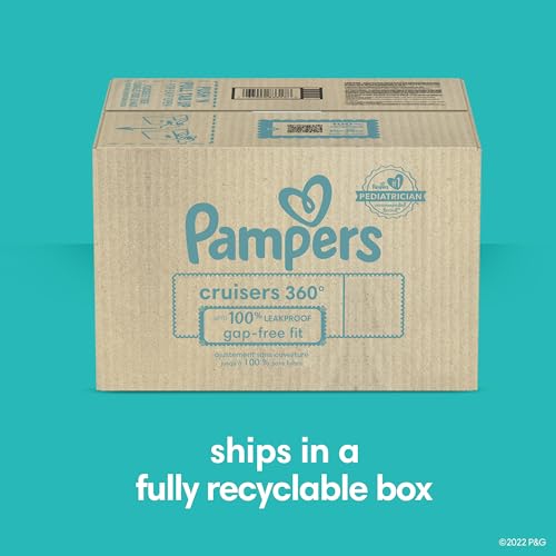 Pampers Cruisers 360 Diapers - Size 4, One Month Supply (144 Count), Pull-On Disposable Baby Diapers, Gap-Free Fit