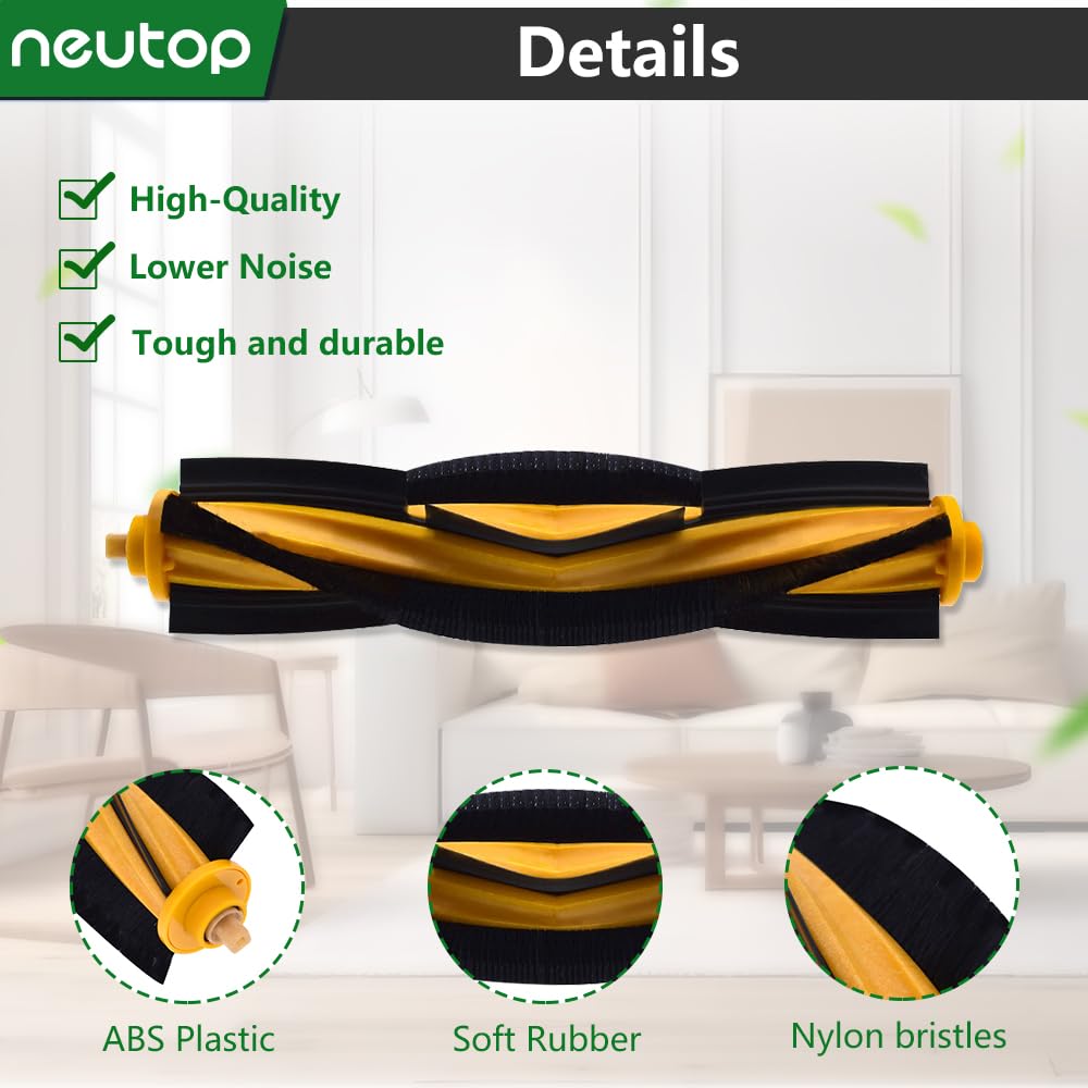 neutop Brush Rollers Compatible with Ecovacs Deebot OZMO 920, 950, T5, T8 aivi, T9, N8 Pro, X1 Turbo, X1 Plus, T10 Plus, N10 Plus, yeedi vac, vac max, vac station, vac 2 pro, Robot Vacuums, 2-Pack.