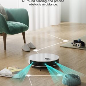 Lefant N3 Robot Vacuum and Mop Combo, Precision Mapping with Lidar & dToF Sensors, Max 4000Pa Suction, Ultrasonic Carpet Detection, Robotic Vacuum Cleaner with Sonic Mopping, WiFi/App/Alexa Control