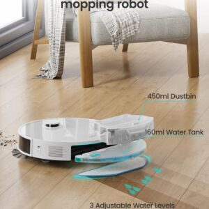 Lefant N3 Robot Vacuum and Mop Combo, Precision Mapping with Lidar & dToF Sensors, Max 4000Pa Suction, Ultrasonic Carpet Detection, Robotic Vacuum Cleaner with Sonic Mopping, WiFi/App/Alexa Control