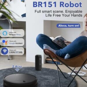 Robot Vacuum and Mop Combo, WiFi/App/Alexa, Robotic Vacuum Cleaner with Schedule, 2 in 1 Mopping Robot Vacuum with Watertank and Dustbin, Self-Charging, Slim, Ideal for Hard Floor, Pet Hair, Carpet