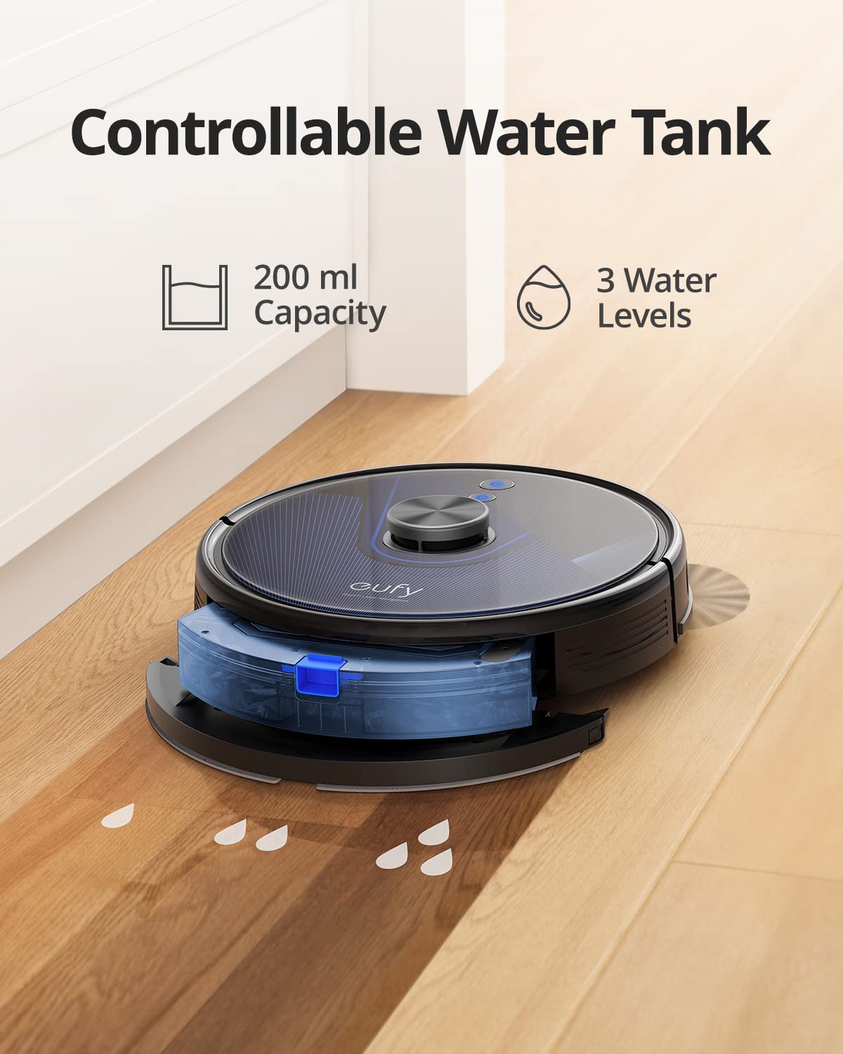 eufy RoboVac L35 Hybrid Robot Vacuum and Mop with 3,200Pa Ultra Strong Suction, iPath Laser Navigation,Multi Floor Mapping,Advanced App Control,Controllable Water Tank,Compatible with Alexa(Renewed)