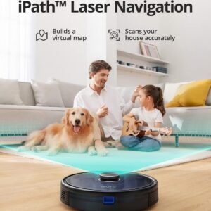 eufy RoboVac L35 Hybrid Robot Vacuum and Mop with 3,200Pa Ultra Strong Suction, iPath Laser Navigation,Multi Floor Mapping,Advanced App Control,Controllable Water Tank,Compatible with Alexa(Renewed)