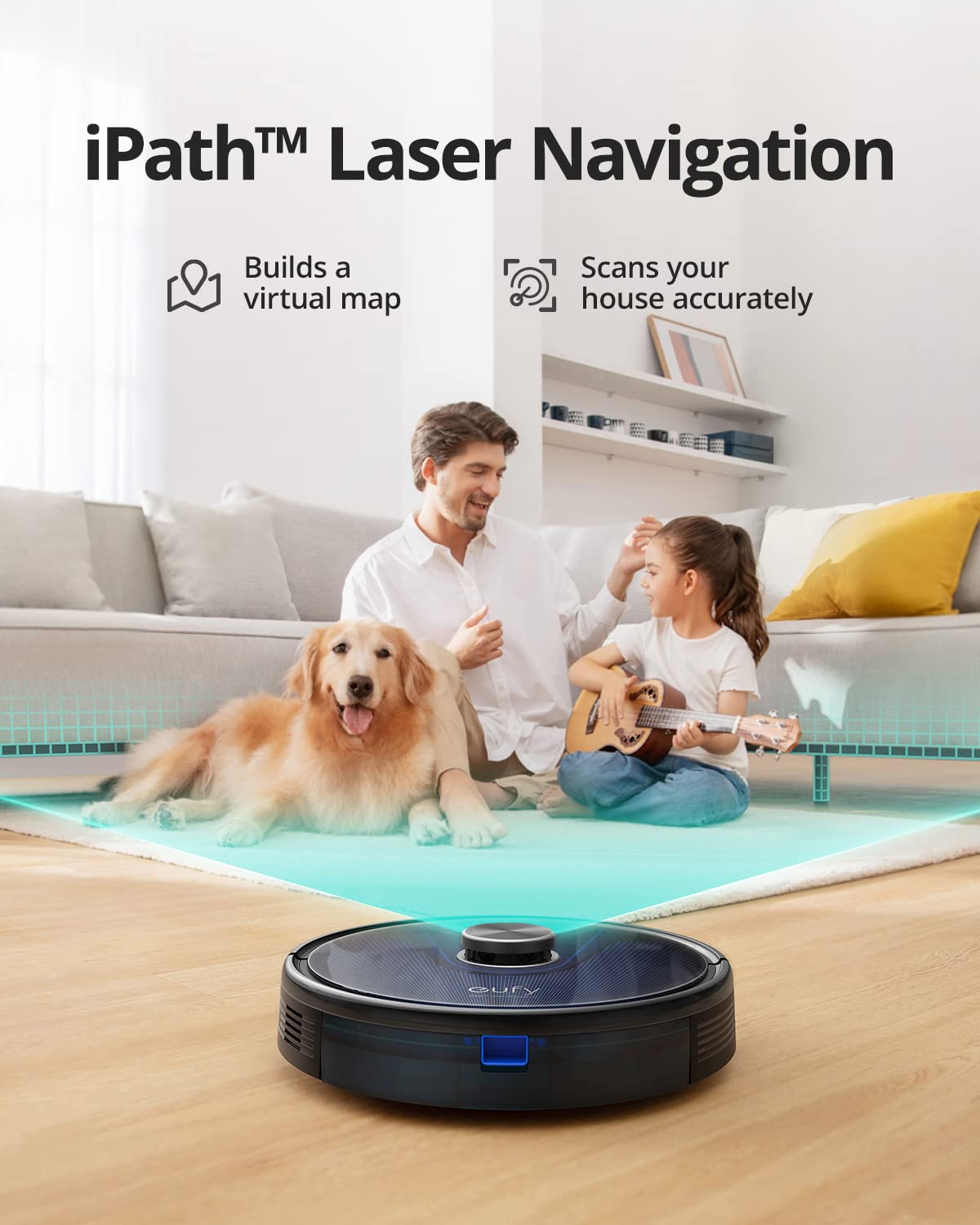 eufy RoboVac L35 Hybrid Robot Vacuum and Mop with 3,200Pa Ultra Strong Suction, iPath Laser Navigation,Multi Floor Mapping,Advanced App Control,Controllable Water Tank,Compatible with Alexa(Renewed)