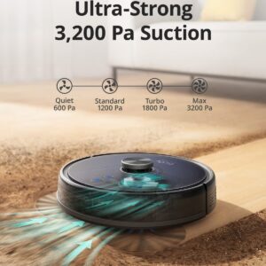 eufy RoboVac L35 Hybrid Robot Vacuum and Mop with 3,200Pa Ultra Strong Suction, iPath Laser Navigation,Multi Floor Mapping,Advanced App Control,Controllable Water Tank,Compatible with Alexa(Renewed)