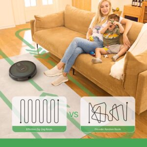 Vactidy Nimble T8 Robot Vacuum and Mop Combo, Robot Vacuum Cleaner with GyroNav Navigation, Siri/APP/Alexa/WiFi, Super Slim, Self-Charging Robotic Vacuums, Good for Hard Floor, Carpet, Pet Hair