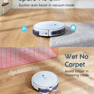 Yeedi mop Station pro Robot Vacuum and Mop, Self-Cleaning 3 in 1, Robotic Vacuum with Dual Power Spin Mopping, 3000Pa Suction, Smart Mapping, Carpet Detection, Pet-Friendly Design with 750ml Dustbin