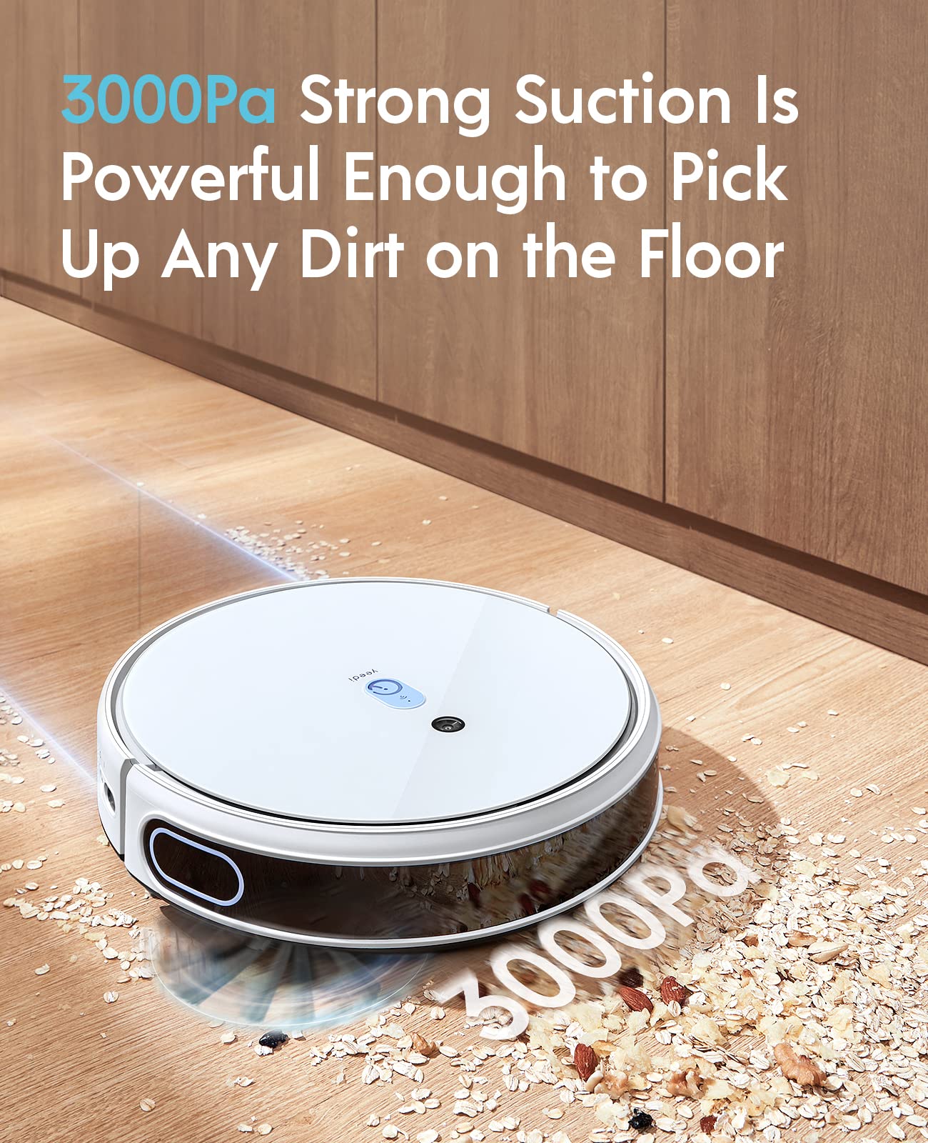 Yeedi mop Station pro Robot Vacuum and Mop, Self-Cleaning 3 in 1, Robotic Vacuum with Dual Power Spin Mopping, 3000Pa Suction, Smart Mapping, Carpet Detection, Pet-Friendly Design with 750ml Dustbin