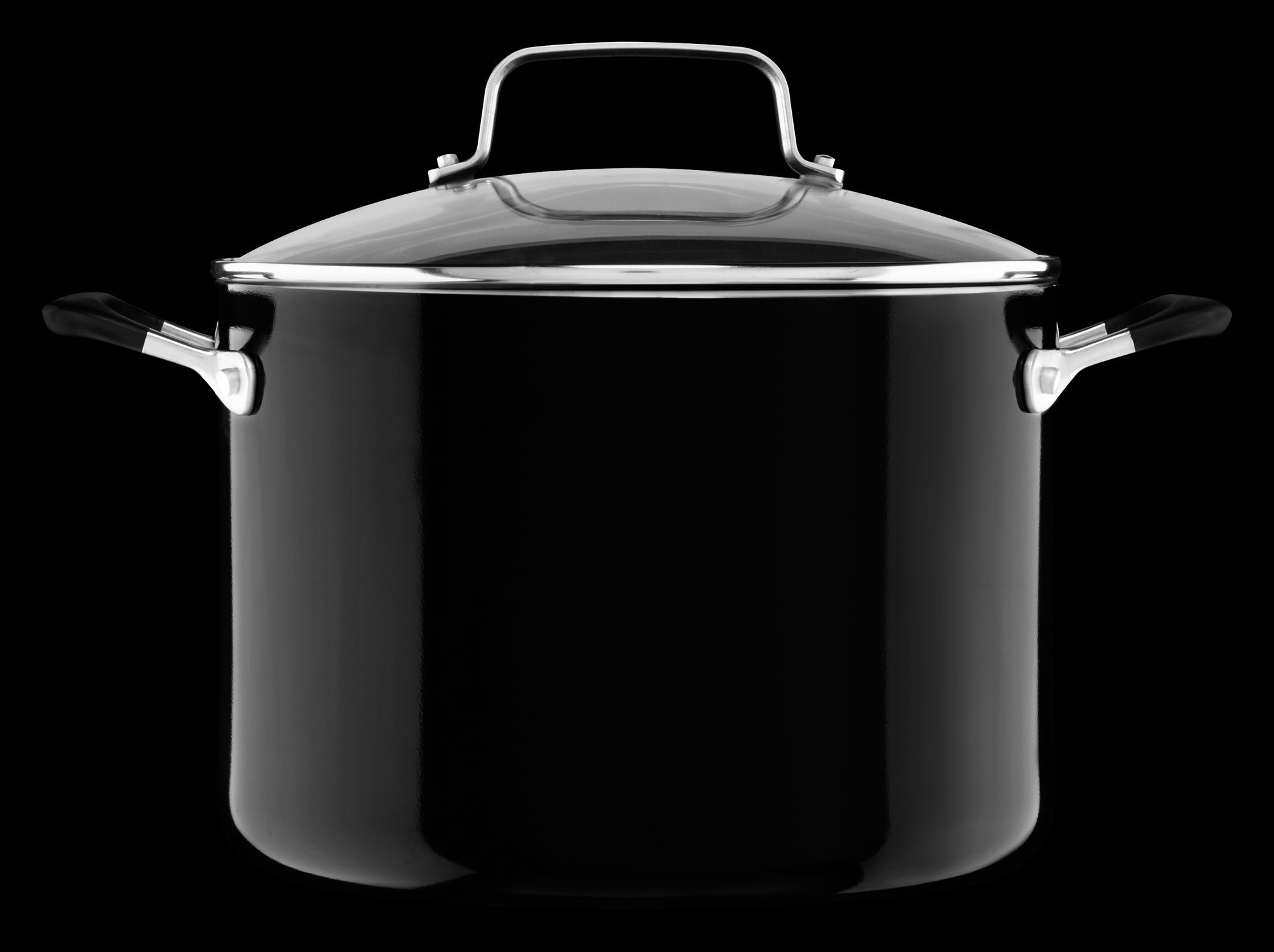 KitchenAid Aluminum Nonstick 8.0 quart Stockpot with Lid - Onyx Black, Medium