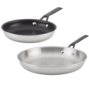 kitchenaid stainless steel and nonstick induction frying pans/skillet set