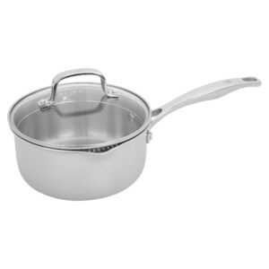 henckels clad h3 2-qt saucepan, induction pan, stainless steel, durable and easy to clean