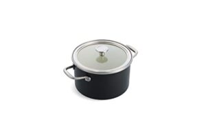 kitchenaid steel core enamel 20 cm/3.7 litre casserole with lid, german engineered enamel, induction, oven safe, matte black