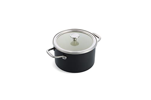 KitchenAid Steel Core Enamel 20 cm/3.7 Litre Casserole with Lid, German Engineered Enamel, Induction, Oven Safe, Matte Black