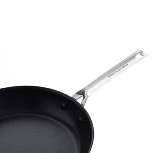 KitchenAid Stainless Steel PFAS-Free Healthy Ceramic Non-Stick 28 cm Frying Pan, Clad, Induction, Oven Safe, Silver