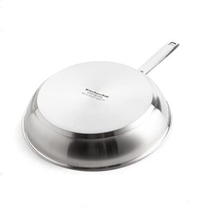 KitchenAid Stainless Steel PFAS-Free Healthy Ceramic Non-Stick 28 cm Frying Pan, Clad, Induction, Oven Safe, Silver