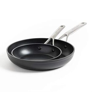 kitchenaid forged hardened hard anodized pfas-free ceramic non-stick, 20cm and 28cm frying pan set, induction, oven safe, dishwasher safe, black