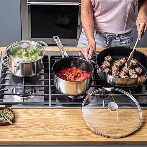 KitchenAid Frying Pan, Non Stick Stainless Steel Pan with Stainless Handle - Induction, Oven & Dishwasher Safe - 28 cm