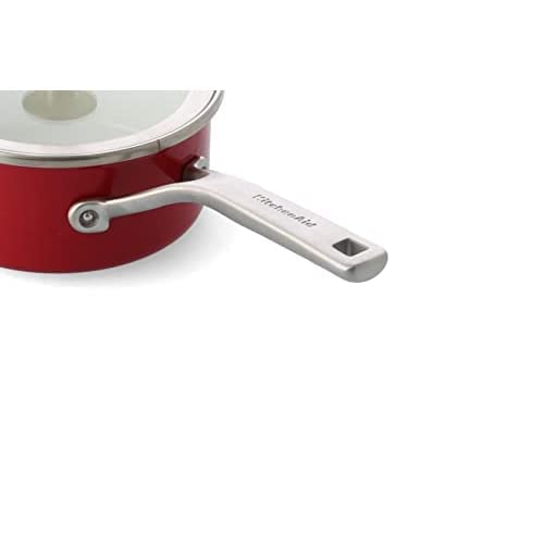 KitchenAid Steel Core Enamel 16cm/1.3 Litre Saucepan, Empire Red