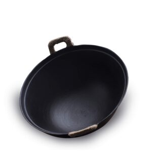 臻三环 ZhenSanHuan Handmade Cast Iron wok No Coating No painting Healthy LongLasting (36CM/14'')