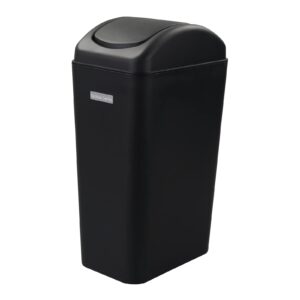 Buyitt 3.5-Gallons/13-Liter Wastebasket Trash Container, Small Slim Recycling Bin for Home/Bathroom/Bedroom/Office/Under Desk, Black