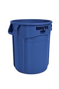 rubbermaid commercial products brute heavy-duty round trash/garbage can, 10-gallon, blue, waste container home/garage/mall/office/stadium/bathroom, plastic material