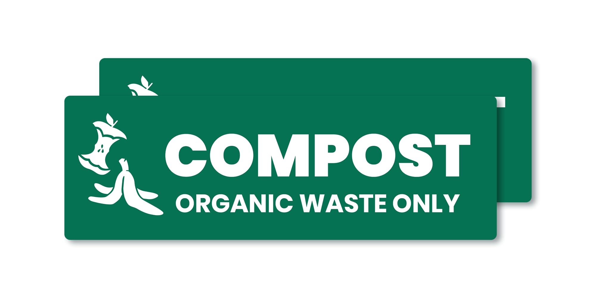 Recycle Trash Compost Sticker Set – Heavy-Duty Trash Bin Labels - 3-5 Year Indoor/Outdoor Rated - Weather Proof, Ultra Durable - USA Made (6x2 inch), 2 Labels of Each, 6 Total