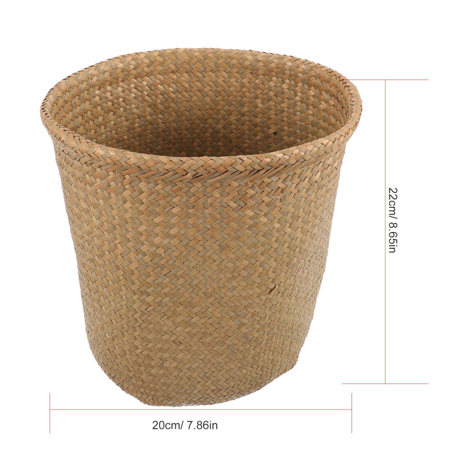 Garbage Bins Small Woven Basket Rattan Plant Pot Seagrass Waste Basket Basket Garbage Basket Clothes Hamper Laundry Hamper Wicker Seaweed Office Flower Vessel