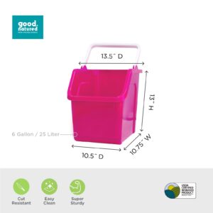 good natured Stackable Recycle Bin with Handle - 6 Gallon / 25 Liter - Kitchen, Home & Indoor Use - Compact & Small Recycling Bins 3 Pack