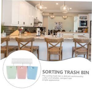 Zerodeko 3 Sets Sorting Trash Can Trash Container Hanging Trash Cans Kitchen Garbage Bin Recycling Bin Garbage Can Waste Paper Basket Desktop Office Plastic Classification Bucket