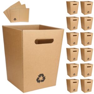 ideaglass disposable and reusable corrugated cardboard trash cans (12 packs)