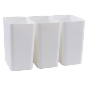 xyskin 3 pack plastic trash wastebasket, garbage cans, deskside garbage bin, white, 4.5 gallon