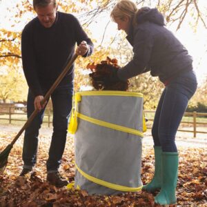 Byhagern 30 Gallon Collapsible Trash Can 3 Pack, Garden Bag Pop Up Camping Trash can, Reusable Leaf Bag Holder, Yard Waste Bag