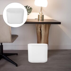 Homoyoyo Trash Can Garbage Can Bedroom Waste Bucket Garbage Bucket Rubbish Storage Can Trash Bin Slim Waste Bin Rubbish Can Garbage Storage Can Container White Office Household Plastic