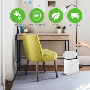 Homoyoyo Trash Can Garbage Can Bedroom Waste Bucket Garbage Bucket Rubbish Storage Can Trash Bin Slim Waste Bin Rubbish Can Garbage Storage Can Container White Office Household Plastic