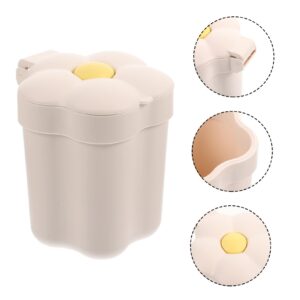 Cabilock 4pcs Storage Dust Basket Desktop Trash bin Garbage cans for Kitchen Recycle can Basket Trash can with lid Bins with lids Tiny Trash can White Miniature Office Trash Basket Plastic