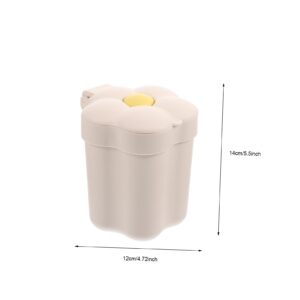 Cabilock 4pcs Storage Dust Basket Desktop Trash bin Garbage cans for Kitchen Recycle can Basket Trash can with lid Bins with lids Tiny Trash can White Miniature Office Trash Basket Plastic