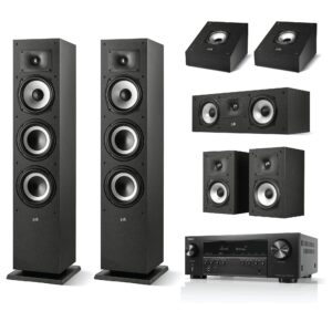 polk dolby atmos home theater system bundle with denon avr-s570bt