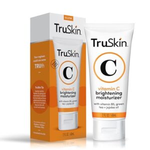 truskin vitamin c face moisturizer for women – brightening, anti aging, hydrating, skin wrinkle cream – vitamin b5, vitamin e, jojoba oil, aloe vera & green tea, 2 fl oz