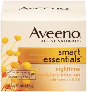 aveeno smart essentials nighttime moisture infusion facial moisturizer, 1.7 ounce