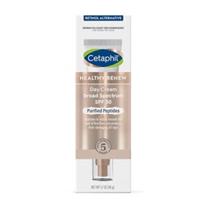 Cetaphil Healthy Renew Moisturizing Day Cream 1.7 Oz, Daily Moisturizer with SPF 30, Skin Tightening Anti Wrinkle Cream for Face with Peptides, Fragrance Free, Retinol Alternative For Sensitive Skin