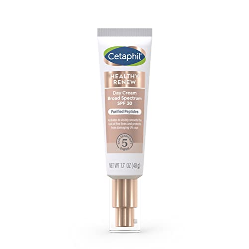 Cetaphil Healthy Renew Moisturizing Day Cream 1.7 Oz, Daily Moisturizer with SPF 30, Skin Tightening Anti Wrinkle Cream for Face with Peptides, Fragrance Free, Retinol Alternative For Sensitive Skin