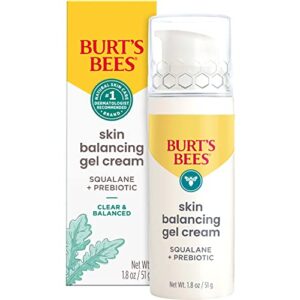 burt’s bees daily gel cream , skin balancing face moisturizer, hydrates skin, for all skin types, with a prebiotic, 1.8 oz.