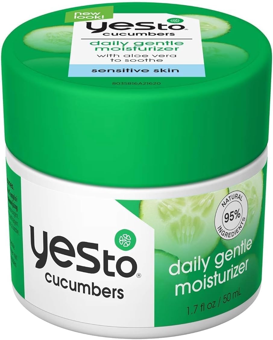 Yes To Cucumbers Sooth And Calming Daily Gentle Moisturizer For Sensitive Skin With Aloe And Sweet Almond Oil, 1.7 Fl Oz