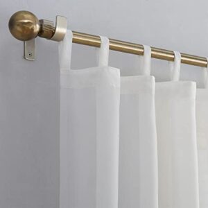 No. 918 Emily Sheer Voile Tab Top Curtain Panel, 59" x 84", White